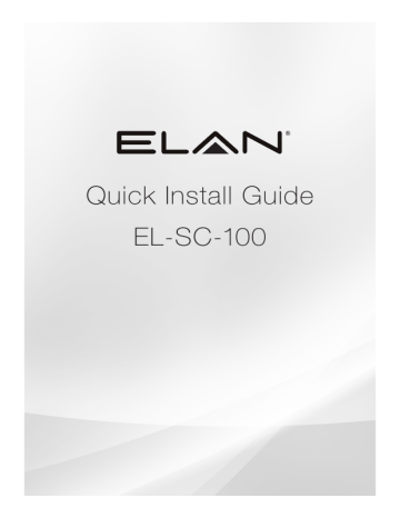 Elan EL-SC-100 Quick Install Manual | Manualzz