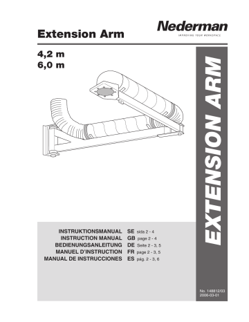Nederman EXTENSION ARM Bedienungsanleitung | Manualzz