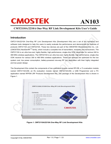 CMOSTEK CMT2110A, CMT2210A User Manual | Manualzz