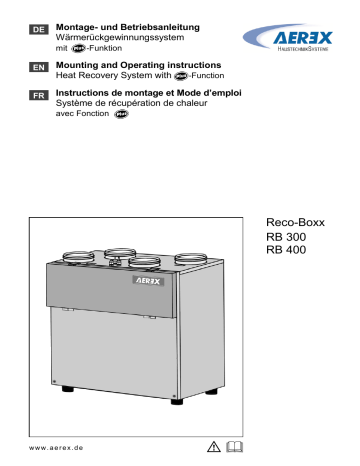 AEREX RB 300, RB 400 Mounting And Operating Instructions | Manualzz