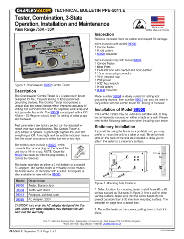 CharlesWater 99000 Technical Bulletin | Manualzz