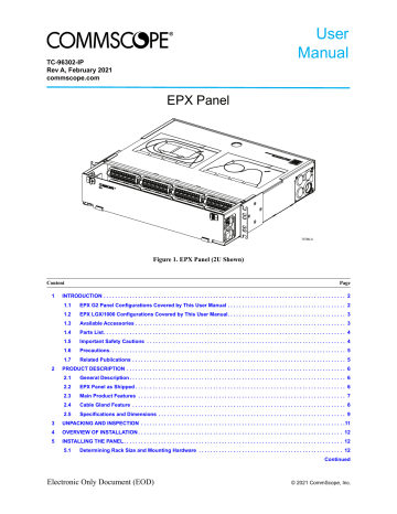CommScope EPX G2, EPX LGX/1000, EPX-2U-PNL-ENC User Manual | Manualzz