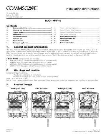 CommScope BUDI-M-FPS Installation Instructions Manual | Manualzz