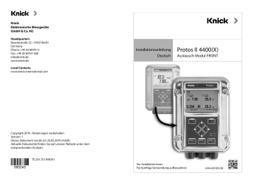 Knick Protos II 4400, Protos II 4400X Installationsanleitung | Manualzz