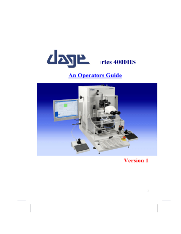 Dage 4000 Series, 4000HS, 4000HS-Z Operator's Manual | Manualzz