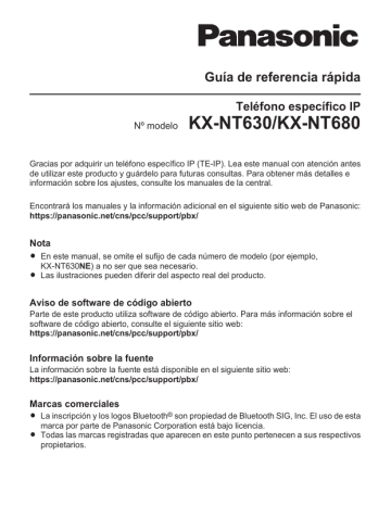 Panasonic KX-NT630 Guia de referencia | Manualzz