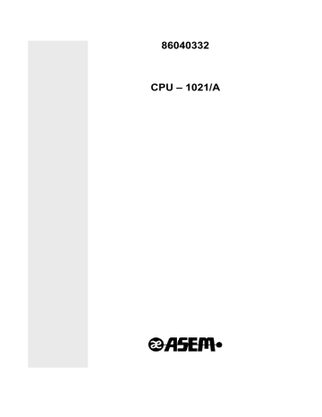 ASEM CPU 1021/A User Manual | Manualzz