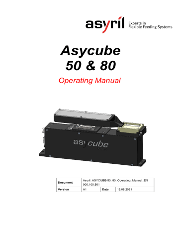 Asyril Asycube 50, Asycube 80 Operating Manual | Manualzz