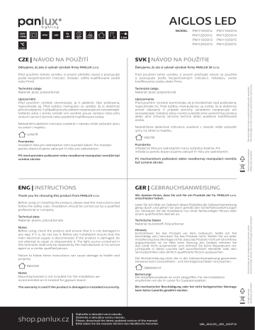 Panlux AIGLOS LED Gebrauchsanweisung | Manualzz
