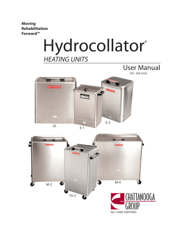 Chattanooga Group Hydrocollator SS User Manual | Manualzz