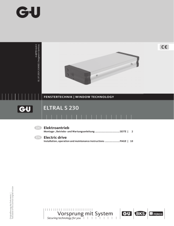 G-U ELTRAL S 230 Installation, Operation And Maintenance Instructions | Manualzz