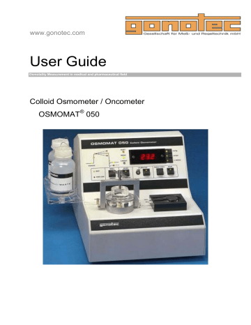 Gonotec OSMOMAT 050 User Manual | Manualzz