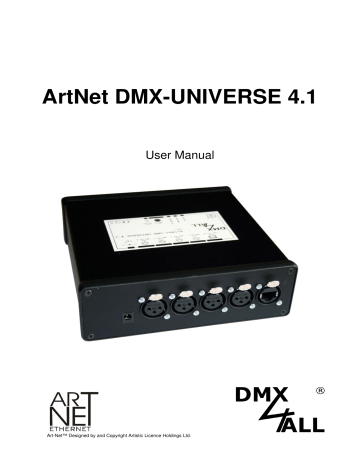 DMX4ALL ArtNet-DMX-UNIVERSE 4.1 User Manual | Manualzz