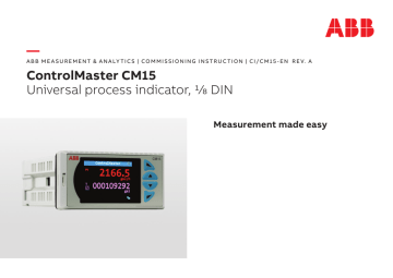 ABB ControlMaster CM15 Commissioning Instructions | Manualzz