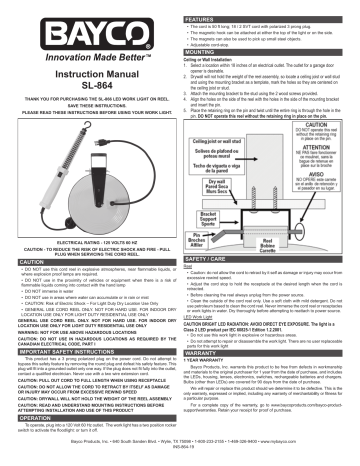 Bayco SL-864 Instruction Manual | Manualzz