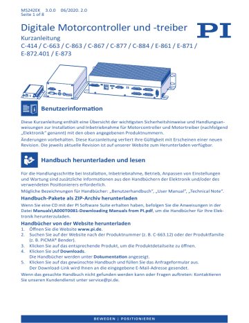 PI C-414 Kurzanleitung | Manualzz