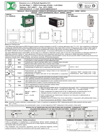Dossena DER3/0 Series Manual | Manualzz