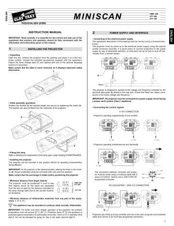 Clay Paky MINISCAN HMD 300 Instruction Manual | Manualzz