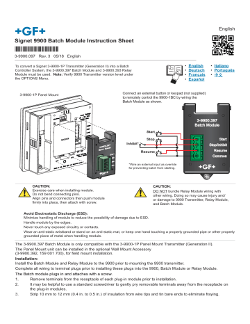 GF Signet 9900 Instruction Sheet | Manualzz