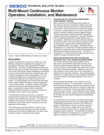 Desco 19228 Technical Bulletin | Manualzz
