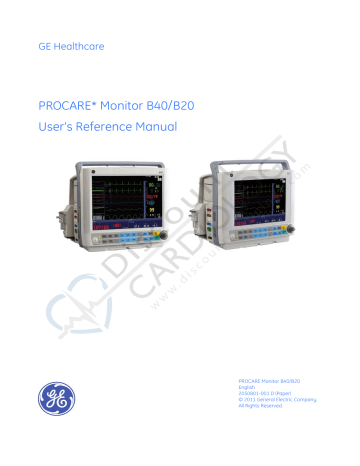 GE HEALTHCARE B20, B40 User's Reference Manual | Manualzz