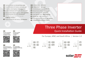 SolarEdge Three Phase Inverter Bedienungsanleitung | Manualzz