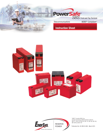 EnerSys PowerSafe SBS 30, PowerSafe SBS 8 Instruction Sheet | Manualzz