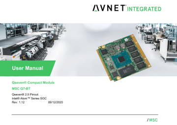Avnet Qseven MSC Q7-BT User Manual | Manualzz