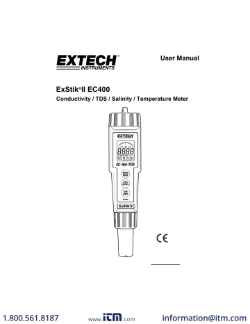 Extech Instruments ExStik EC400, ExStik II EC400 User Manual | Manualzz