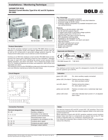 DOLD VARIMETER RCM Installations | Manualzz