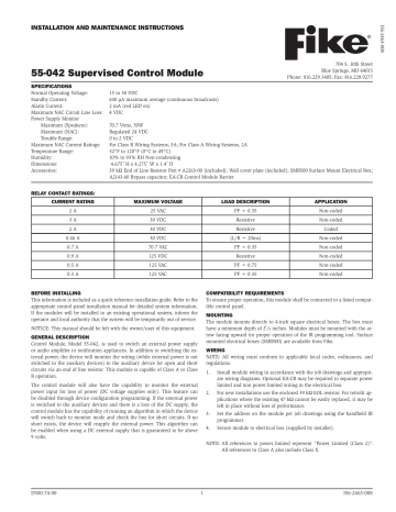 Fike 55-042 Installation And Maintenance Instructions | Manualzz