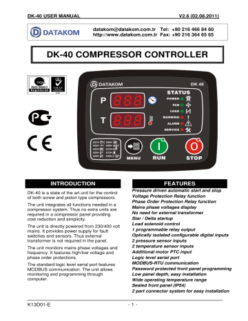Datakom DK-40 User Manual | Manualzz