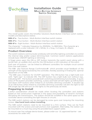 ETC Echoflex MBI-2 Series Installation Manual | Manualzz