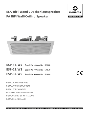 Monacor ESP-22/WS Instrucciones De Instalación | Manualzz