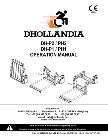 Dhollandia DH-P1, DH-P2, DH-PH1, DH-PH2 Operation Manual | Manualzz