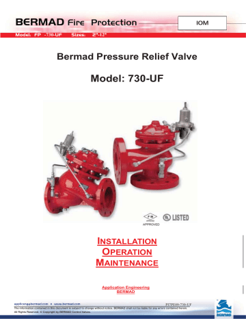 BERMAD 730-UF Installation Operation & Maintenance | Manualzz