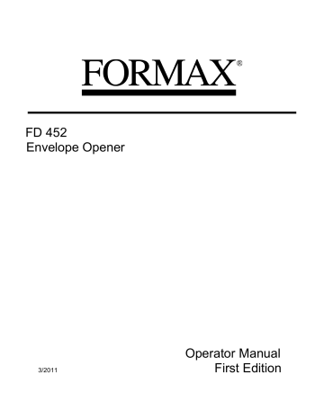 Formax FD 452 Operator's Manual | Manualzz