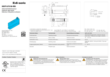 Di-soric UGUTI 6/70 G6-RB5 Manual | Manualzz