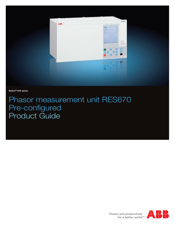 ABB Relion 670 series, Relion RES670 Product Manual | Manualzz