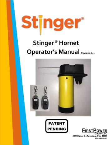 First Power Stinger Hornet Operator's Manual | Manualzz