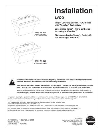 Bradley Verge LVQD1 Installation Manual | Manualzz