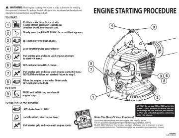 Black Max BM26BV Engine Starting Procedure | Manualzz