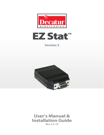 Decatur Electronics EZ Stat User Manual | Manualzz