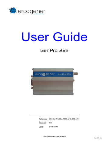 Ercogener GenPro 25e User Manual | Manualzz