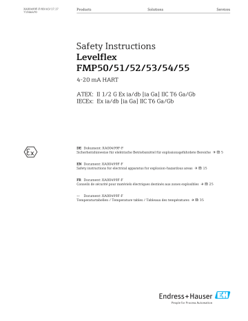 Endress+Hauser Levelflex FMP54 Safety Instructions | Manualzz