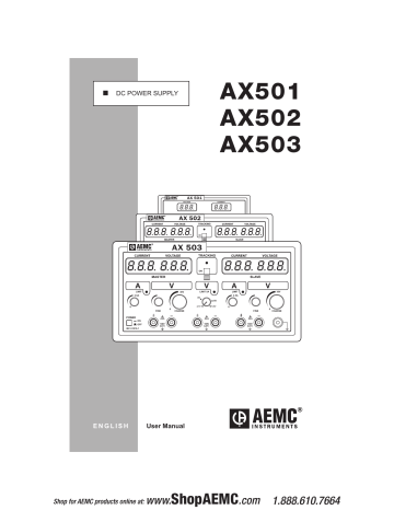 AEMC AX501, AX502, AX503 User Manual | Manualzz