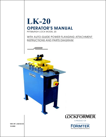 FORMTEK Lockformer LK-20 Operator's Manual | Manualzz