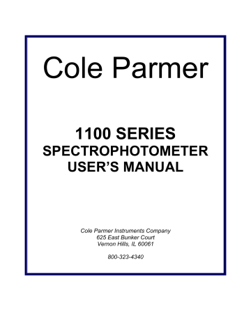 Cole Parmer 1100 Series User Manual | Manualzz