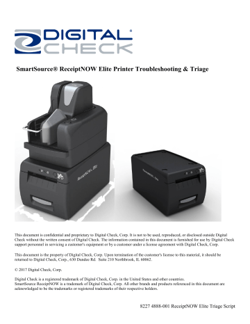 Digital Check SmartSource ReceiptNOW Elite Troubleshooting & Triage ...