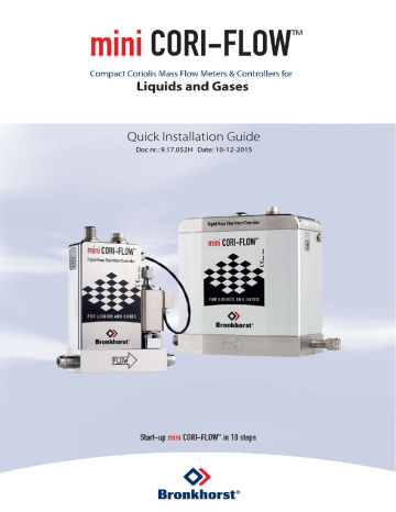 BRONKHORST mini CORI-FLOW M12 Quick Installation Manual | Manualzz